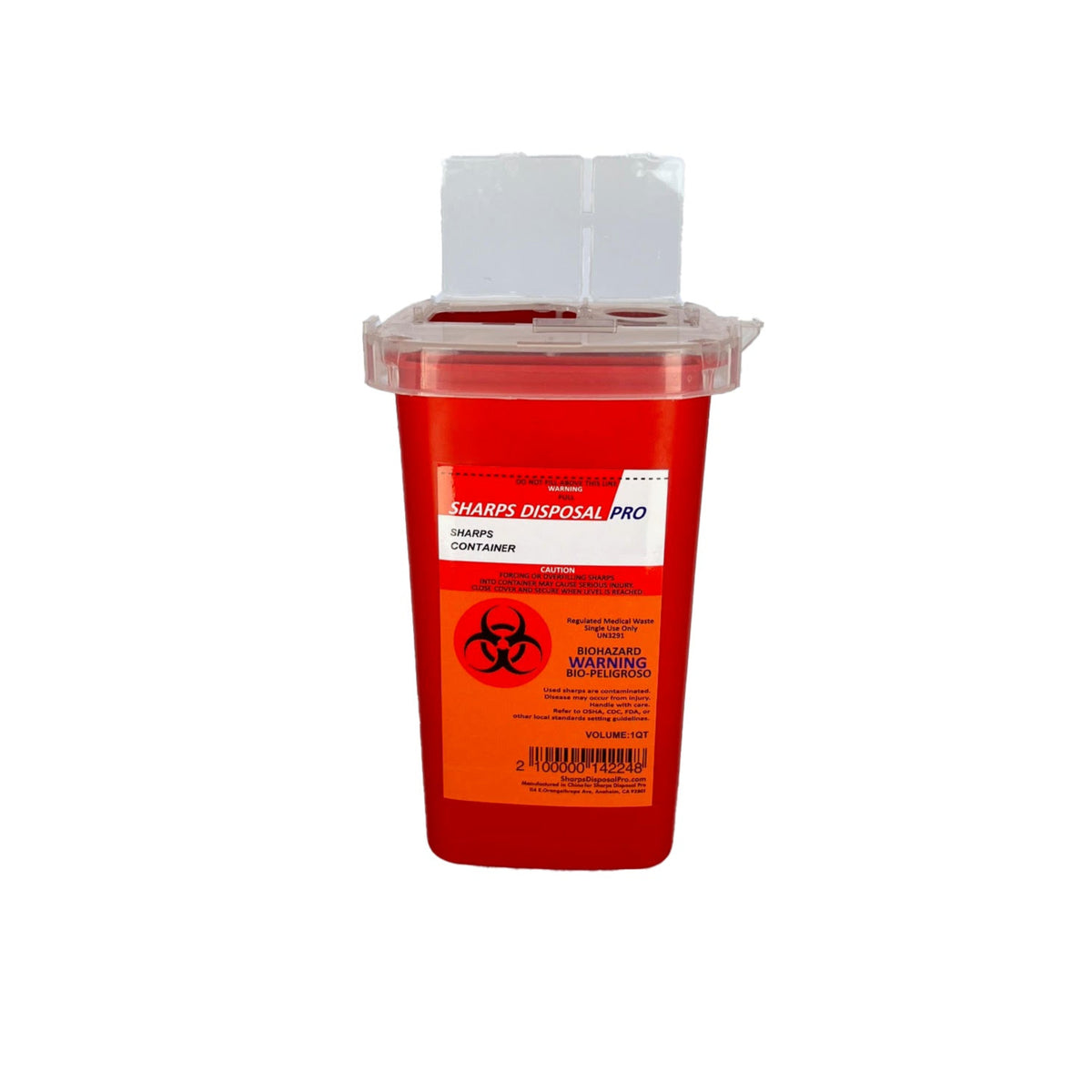 1 QUART SMALL PORTABLE SHARPS CONTAINER FOR PROFESSIONAL, HOME AND TRA ...